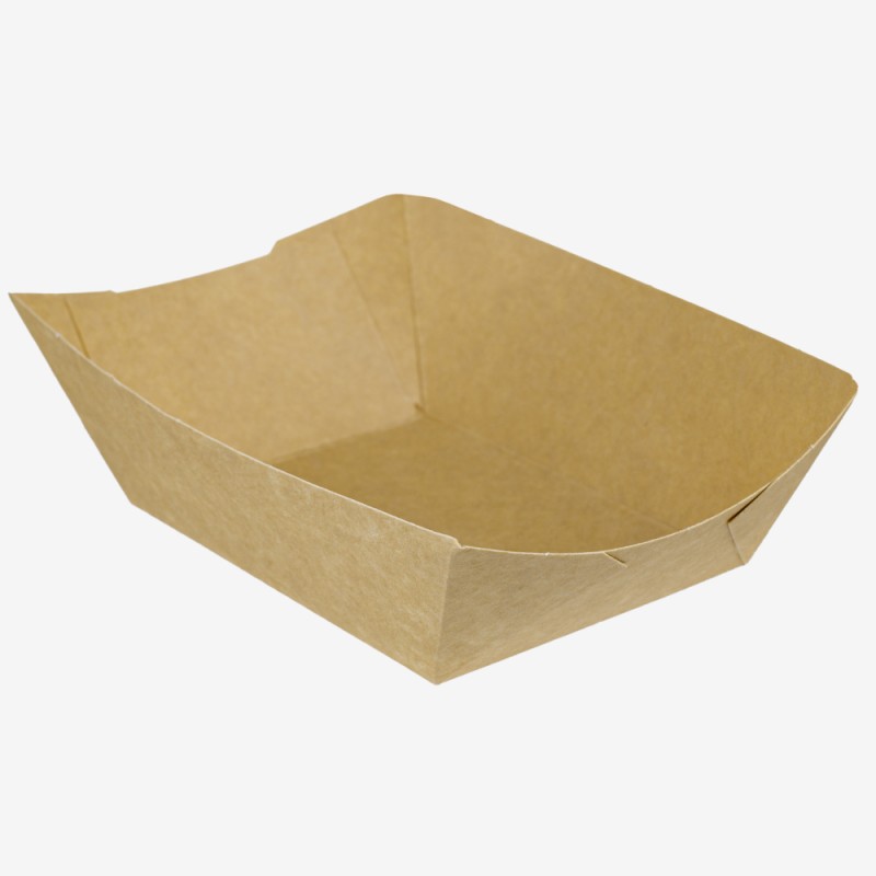 Kraft paper food trays 20X14X8.5 cm 100 pcs