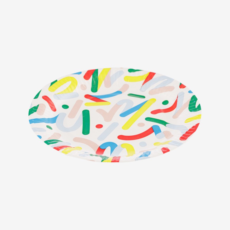Farfurii carton rotunde artwork 18 cm 12 buc | Biodeck