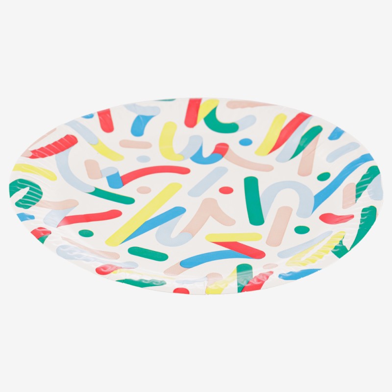 Farfurii carton rotunde artwork 22 cm 12 buc | Biodeck