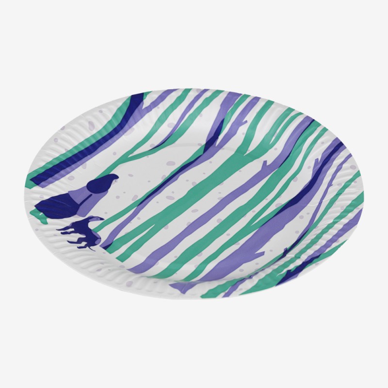Farfurii carton rotunde artwork Velvet 18 cm 12 buc | Biodeck